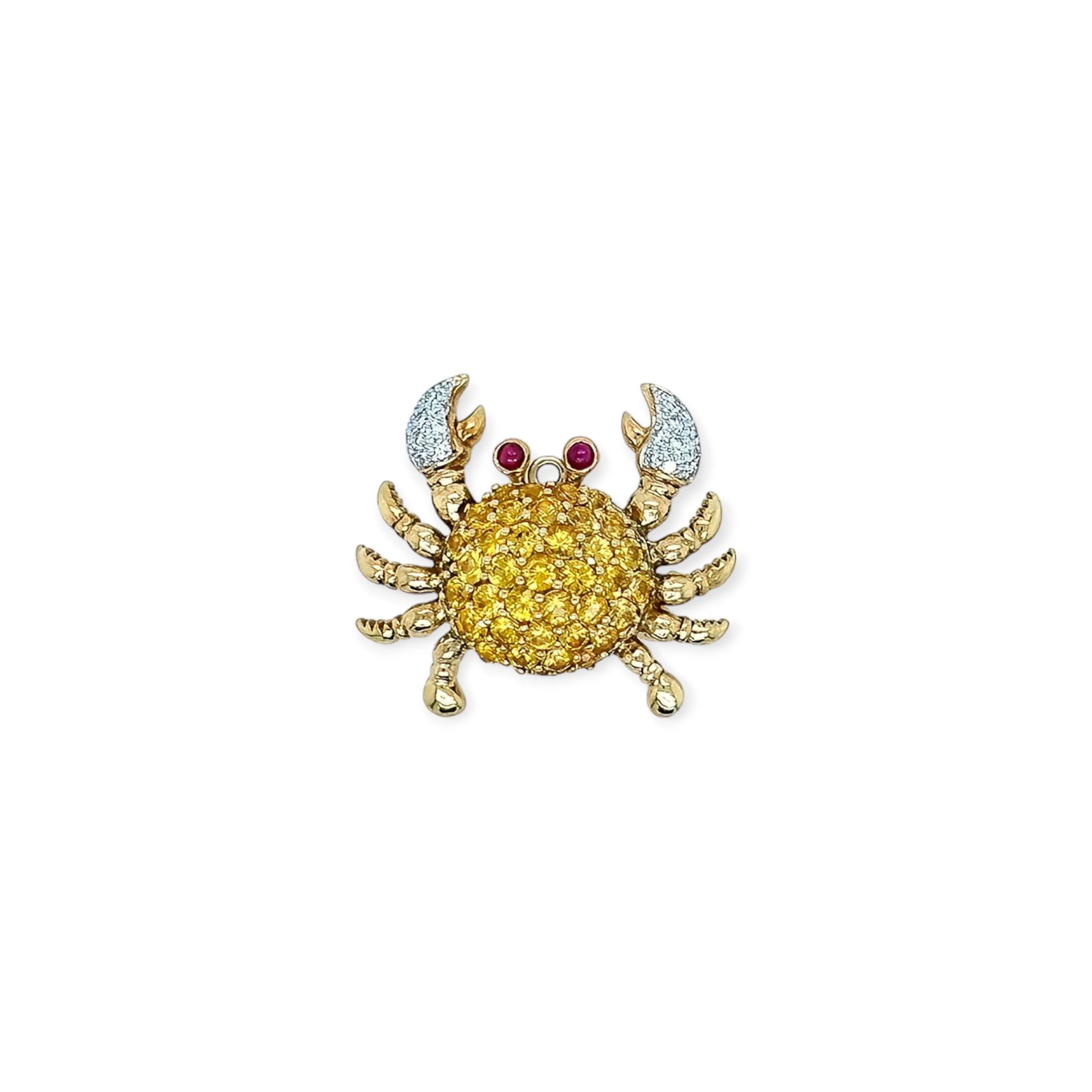 Yellow Sapphire Diamond Ruby Crab Brooch – CDB Ltd